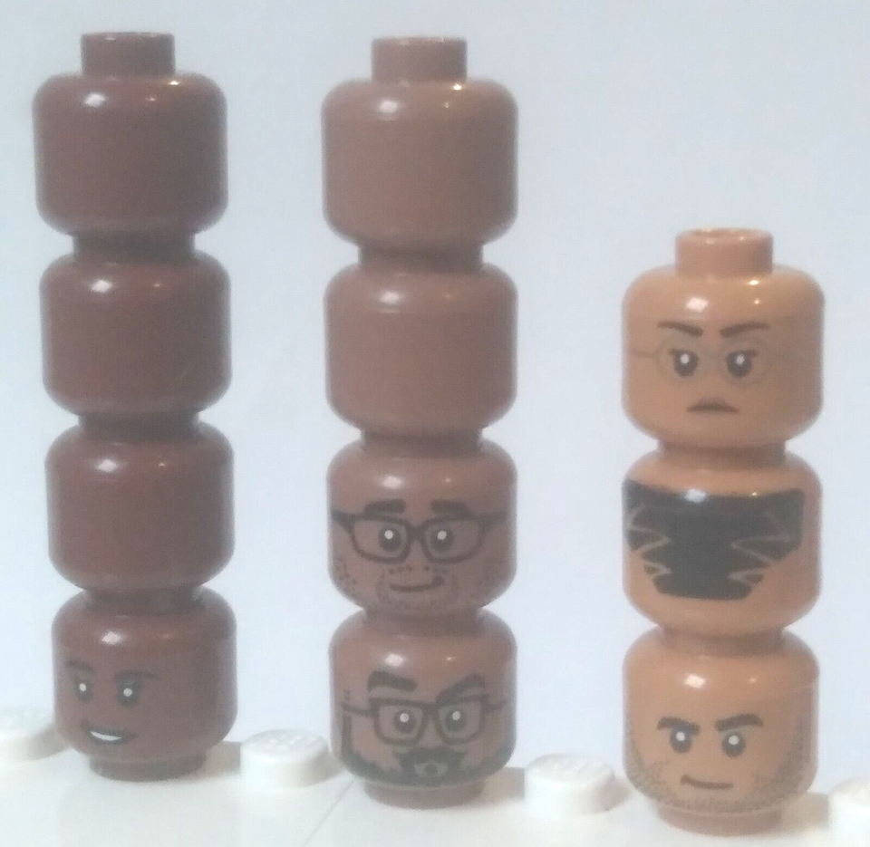 LEGO minifigure HEADS skin tones variety castle space DC Marvel Harry ...