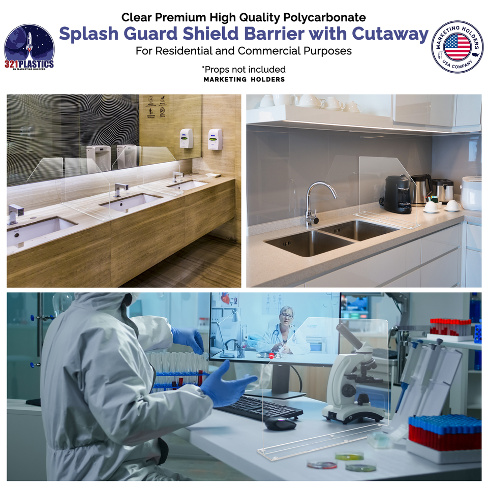 Clear Acrylic Splash Guard 19" x 4.5" x 18" Sink Barrier for Dental ...