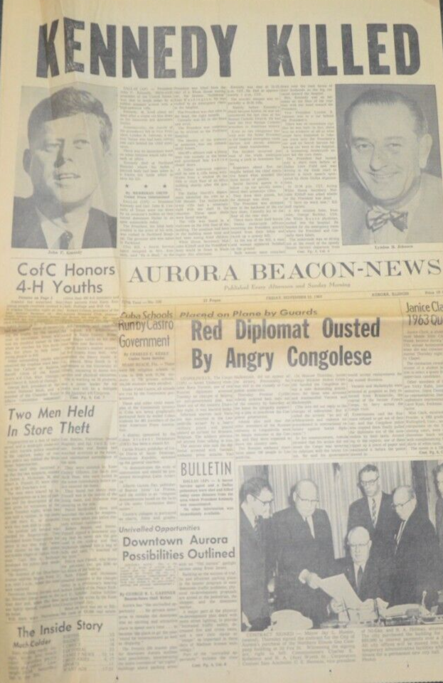 John F. Kennedy Assassination & Death November 22nd 1963 Vintage ...