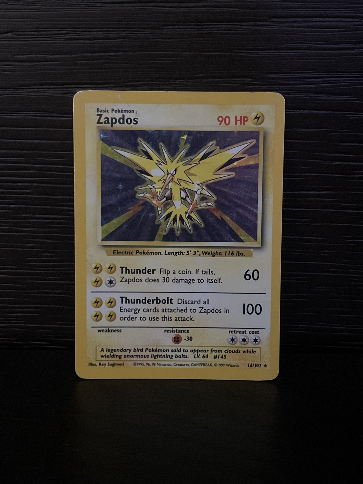 Pokémon TCG Zapdos Base Set 16/102 Holo Unlimited Holo Rare | eBay