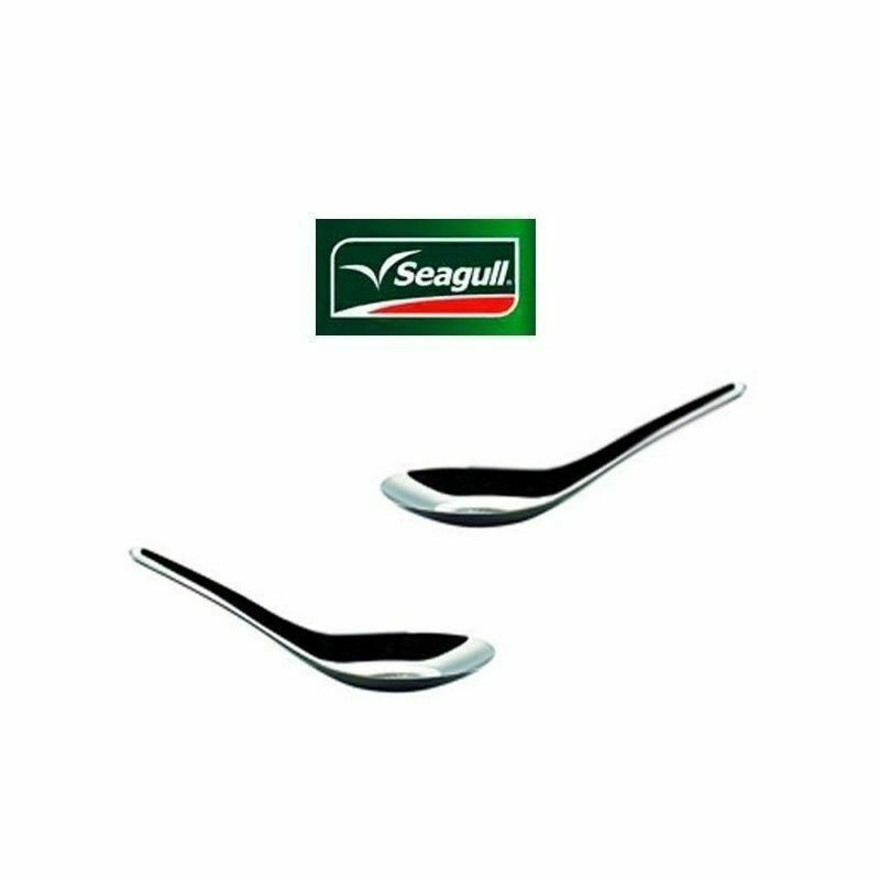 6 psc Seagull Stainless Steel Spoon Chinese Kitchenware Food Rice Soup ...