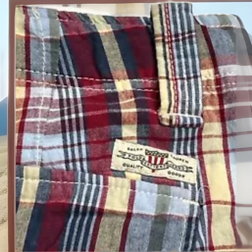 Mens Polo Jeans Co Ralph Lauren Plaid Cargo Shorts Size 36 11” Ins ...