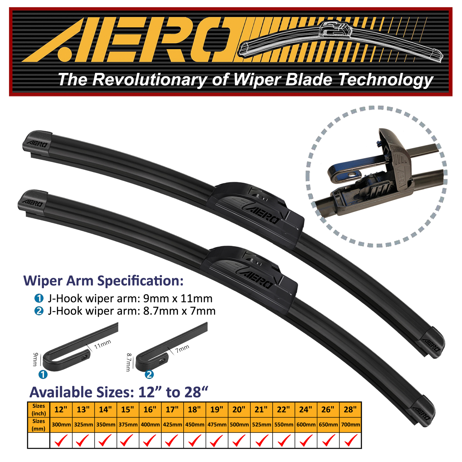(Set of 3) AERO Premium All Season Beam Wiper Blades for TOYOTA FJ ...