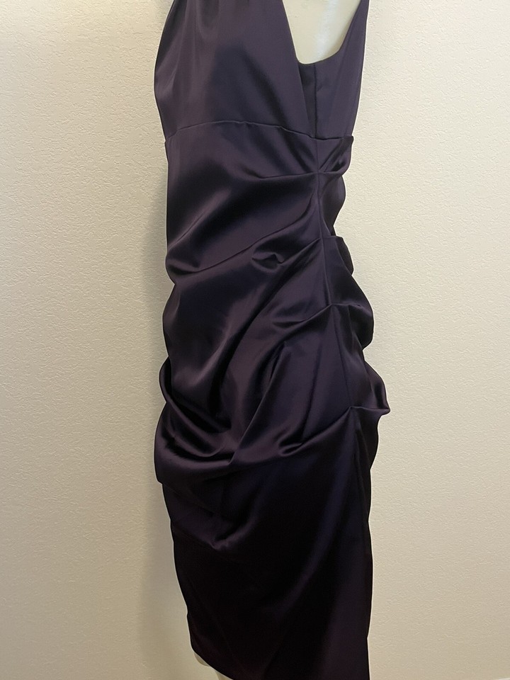 NWT! Women's Deep Purple Ruched Dress by Cache, Sz: 12 | eBay