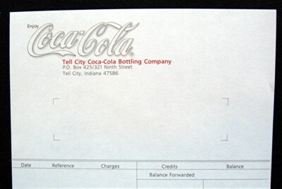 3 Tell City Coca Cola Bottling Dist Invoices Tell City Ind Old Unused ...