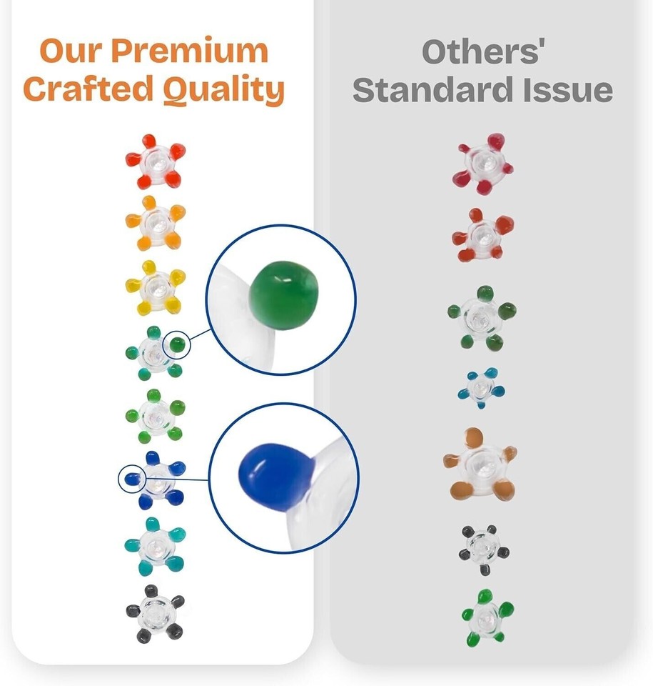 240 Piece Glass Daisy Pipe Screens 6mm (0.23") - 9mm (0.35") In ...