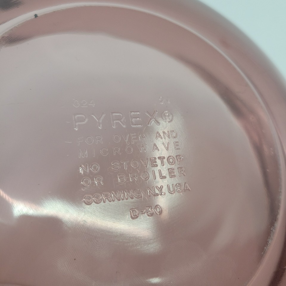 Vintage Pyrex Cranberry Casserole Dish 024 Corning 2QT w/ Clear Lid D ...