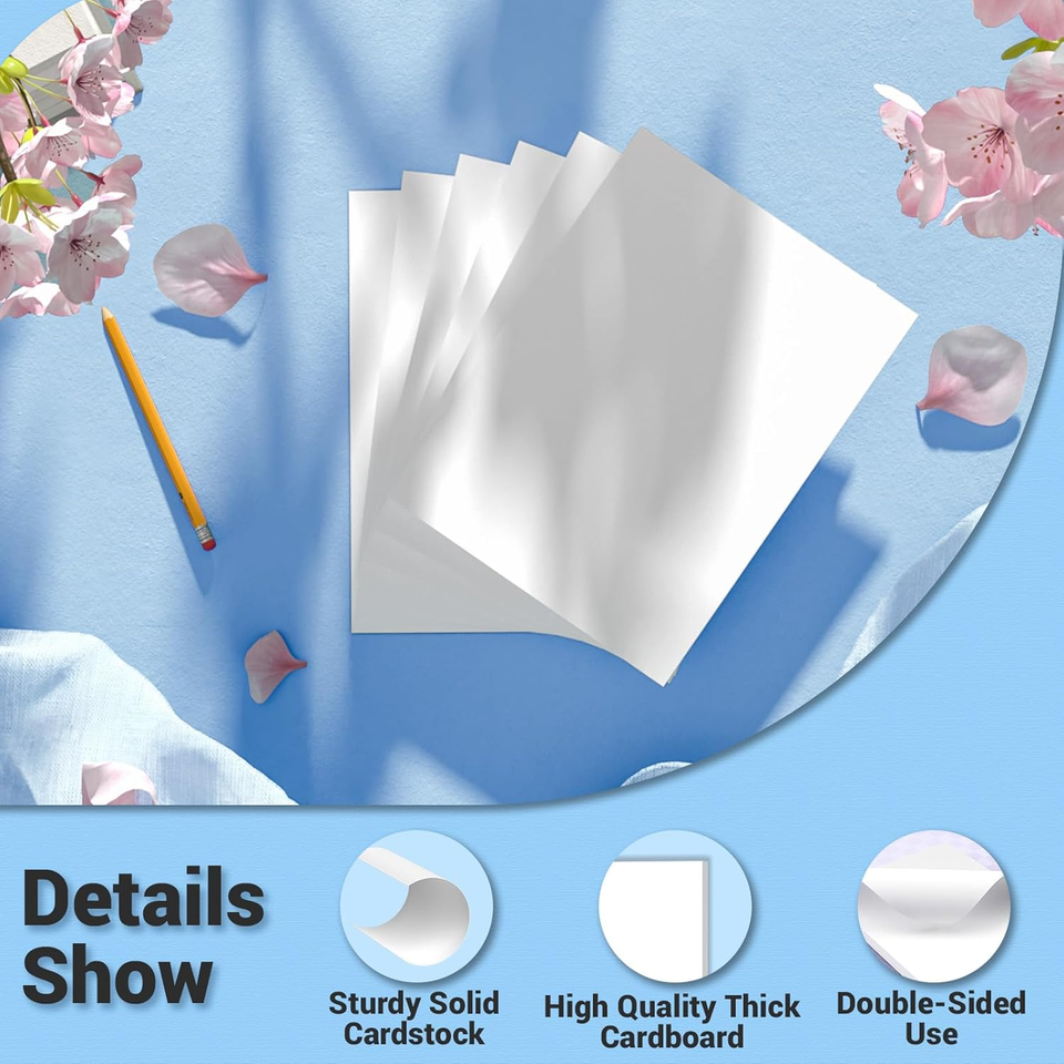 Cardstock 8.5 X 11, Thick Printer Paper 75 Lb/200 Gsm, 40 Sheets Card ...
