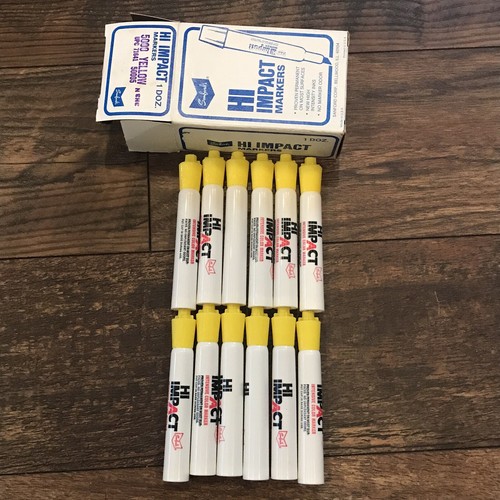 (1) DOZ VINTAGE SANFORD’S HI IMPACT PERMANENT MARKERS 50005 YELLOW RARE ...