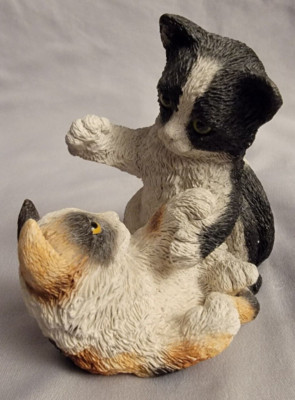 Stone Critters "Kittens Playing" 4" Figurine Calico Cats Kitties Quarry ...