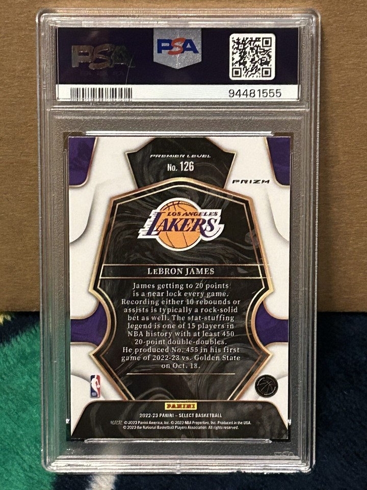PSA 10 2022 Panini Select LeBron James Orange Flash Prizm #126 LAKERS ...