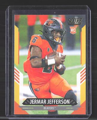 Jemar Jefferson 2021 Score Football 320 Gold Rookie Card RC Oregon ...