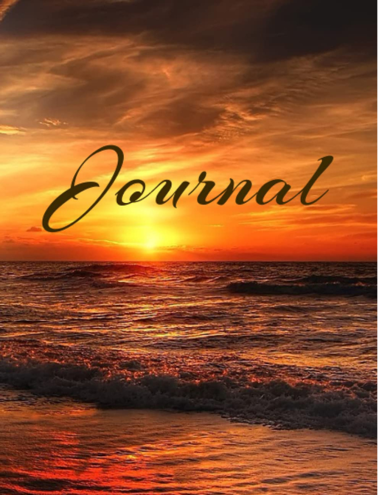 Beach journal: Beach journal, sunset writing journal, paperback journal ...