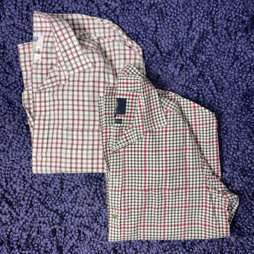 Viyella Cotton Wool Cashmere Check Shirt Bundle Longsleeve Cream Red ...