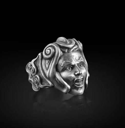 Dark Face Evil Biker Immortal Unholy women Hamsa 925 Silver Men Ring | eBay