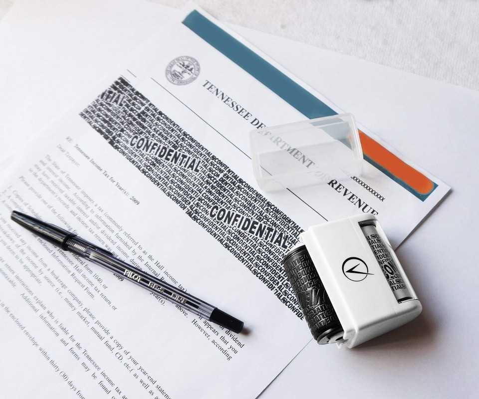 Identity Theft Protection Roller Stamp for Hiding Sensitive Information ...