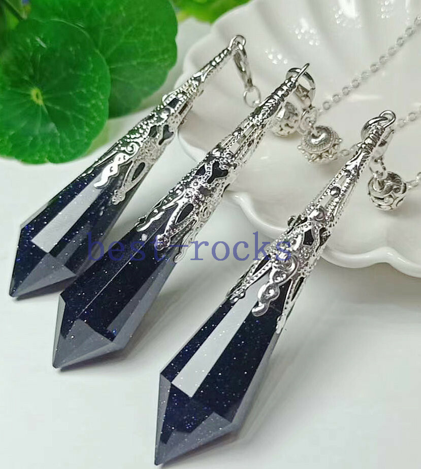 Natural Crystal Divination Pendulum,Polished Necklace,Pendant,Dowsing ...