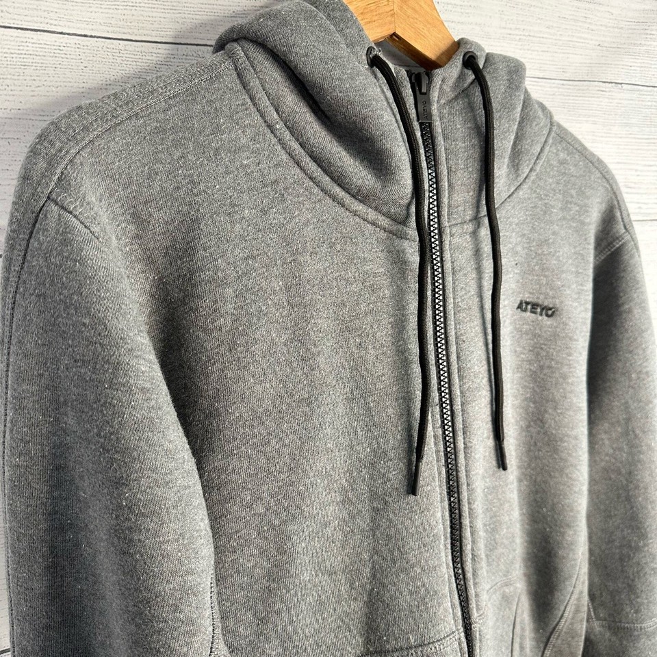 Ateyo Mens Womens Tech Zip Up Gaming Hoodie Sweatshirt Gray size XS | eBay