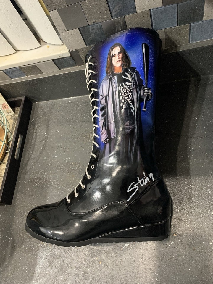 The Icon Sting Autographed Boot W/proof Wcw Wrestling Aew Signed Wwe ...