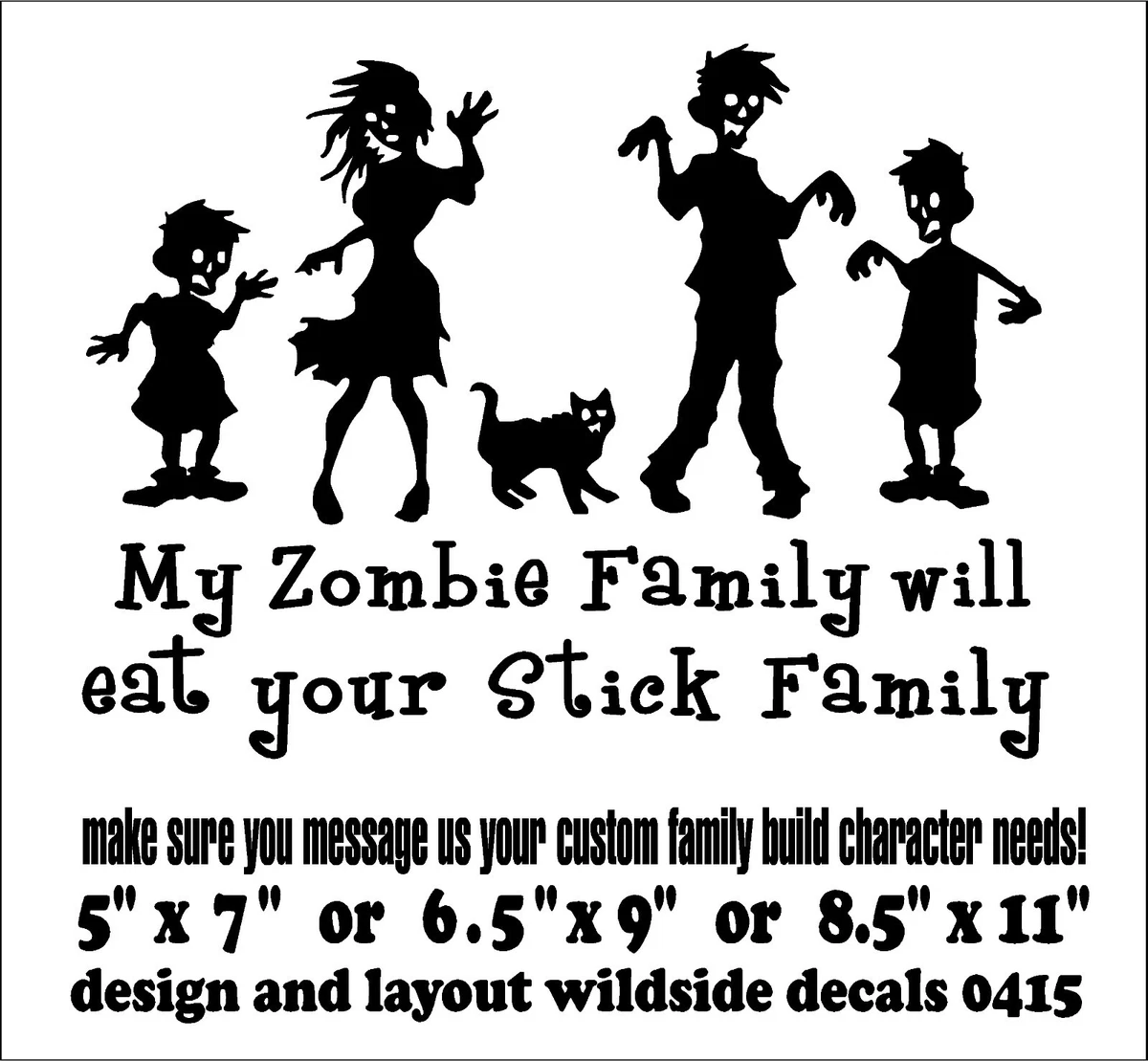 Zombie Stick Family Decals