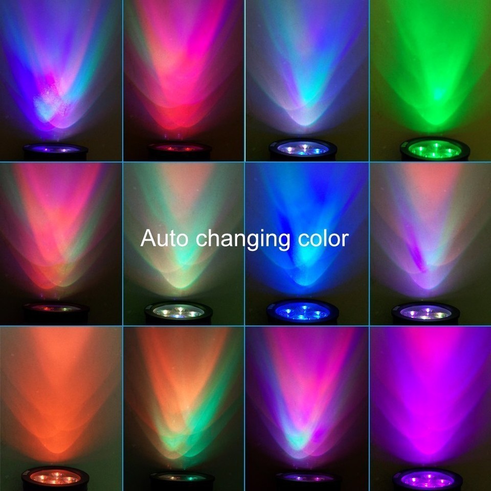 Color Changing LED Solar Light Spotlight for Outdoor Wall Light ...