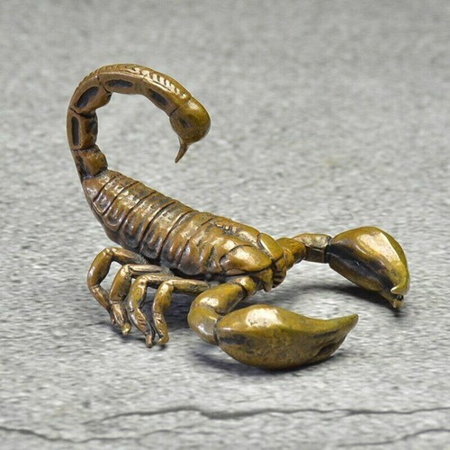 5cm Chinese Copper Scorpion Statue Ornament Animal Figurines Tea Pet ...