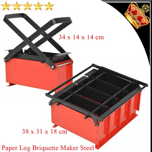 Paper Log Briquette Maker Steel Fireplace Tool Heavy Duty Fire Pit ...