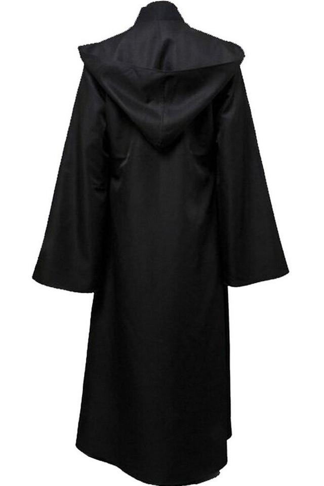 Men's Cosplay Cloak Robe Costume Halloween Tunic Hooded Uniform (Black ...