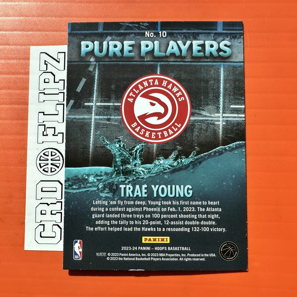 2023-24 Panini NBA Hoops Pure Players #10 Trae Young Atlanta Hawks ...