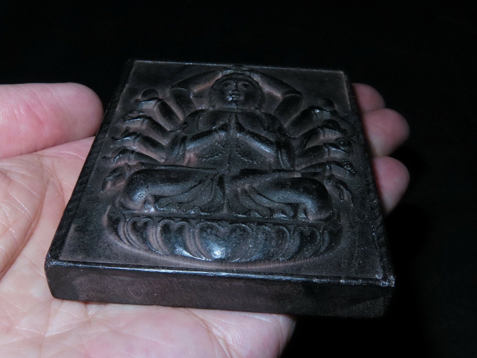 Buddhist Cast Stone Powder Thousand-Armed Bodisattva Talisman Pendant ...