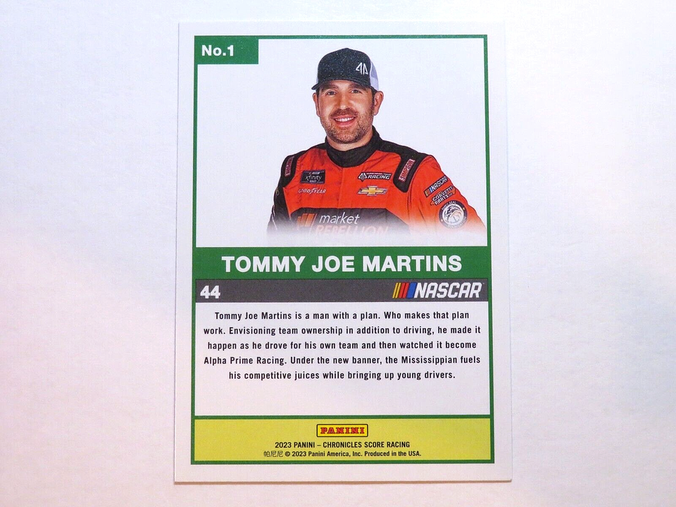 2023 Panini Chronicles Nascar Racing Score Tommy Joe Martins Card #1 | eBay