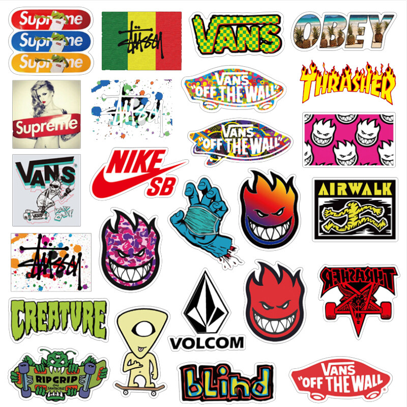 100 Skateboard Logo Santa Cruz Alien Pop Workshop Vinyl Sticker Laptop ...