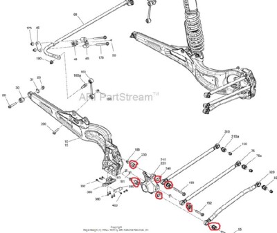REAR KNUCKLE A-ARM SUSPENSION BUSHING KIT CAN-AM MAVERICK 18-22 X3 XMR ...