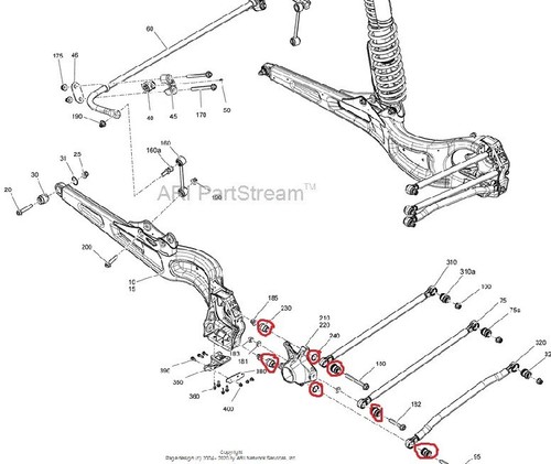 REAR KNUCKLE A-ARM SUSPENSION BUSHING KIT CAN-AM MAVERICK 18-22 X3 XMR ...
