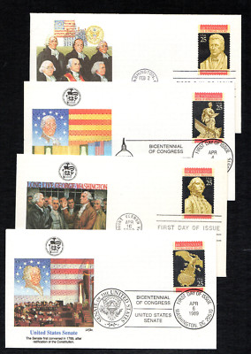US FDC 1989-90 Branches of Government 4 Covers by Fleetwood ...
