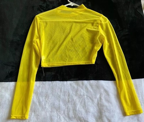 Yellow See Thru Long Sleeve - Womens S | eBay