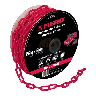 Fiero CAPL-5R Meter of 5mm red plastic chain, 25m spool | eBay