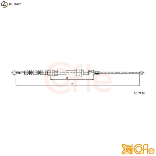 CABLE PULL PARKING BRAKE 10.7434 FOR VW CADDY/III/Box/Body/MPV BSX 2.0L ...