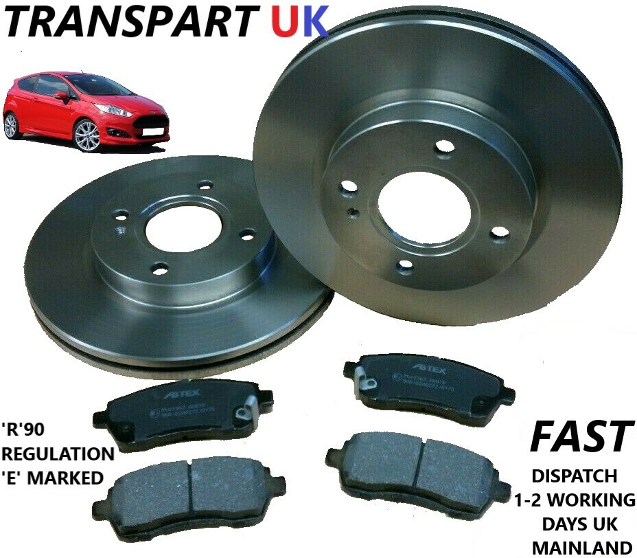 *FORD FIESTA MK7 FRONT BRAKE DISCS VENTED & PADS O.E QUALITY PETROL ...