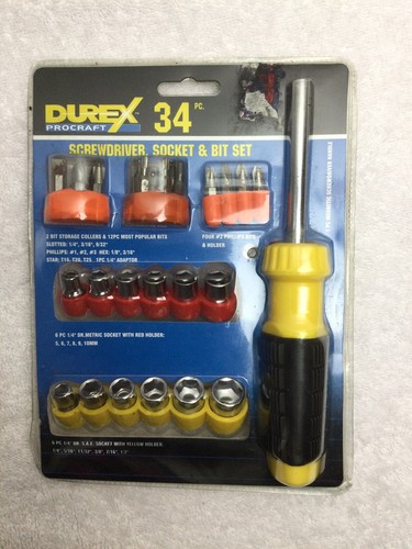 Durex Procraft 34pc Screwdriver, Socket & Bit Set | eBay