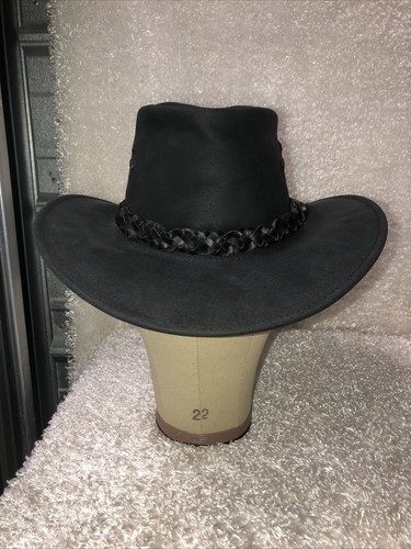 Kakadu Traders BUSHRANGER Hat Black Genuine Leather Australia Small ...