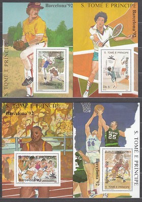 Saint Thomas And Prince - Mail Yvert 976/9 Leaves MNH Olympics Barcel | eBay