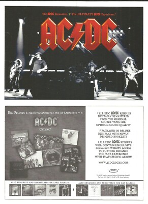 AC/DC Rare VINTAGE 2003 PROMO POSTCARD 6x4 for Reissue CD MINT USA ac ...
