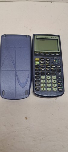 TI-83 Plus Graphing Calculator w Cover Clear Blue TI-83+ WORKS GREAT 10 ...