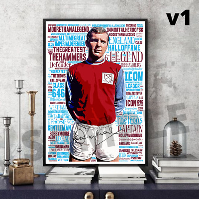 Bobby Moore Pop Art West Ham Utd A4/A3 Memorabilia/Collectable/Gift ...