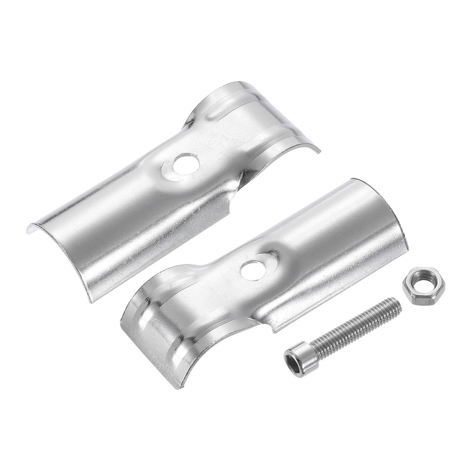 4 Pcs Tee Pipe Clamp Fit 0.98 Inch Dia Pipe, 201 Stainless Steel Rail ...