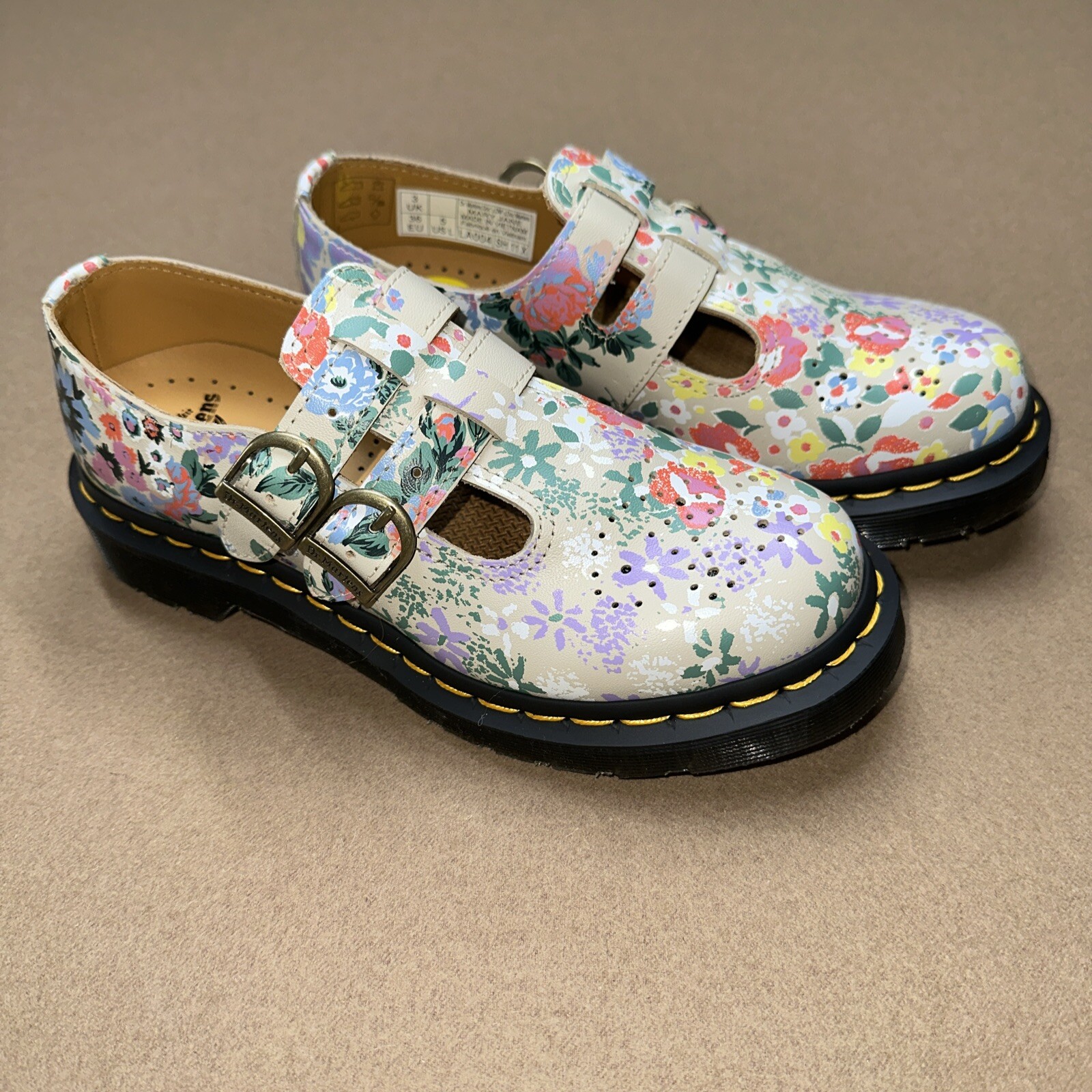 Doc Dr. Martens 8065 Floral Mash Up Mary Jane Parchment LA004 Women’s ...