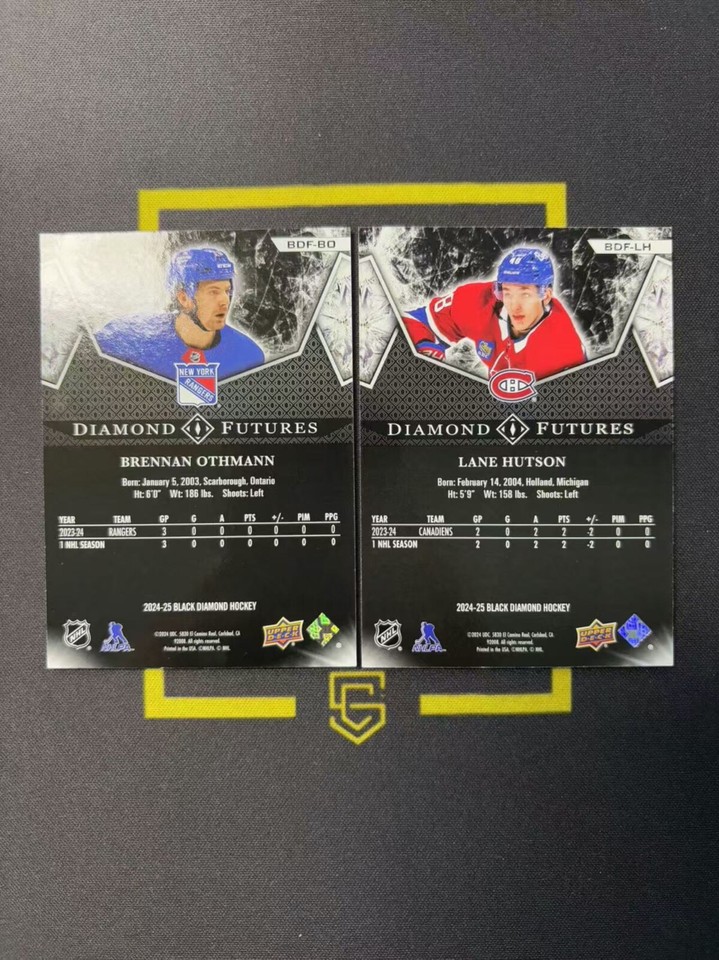 24-25 UD Black Diamond RC Diamond Future /249 Othmann,Huston 2 Cards ...