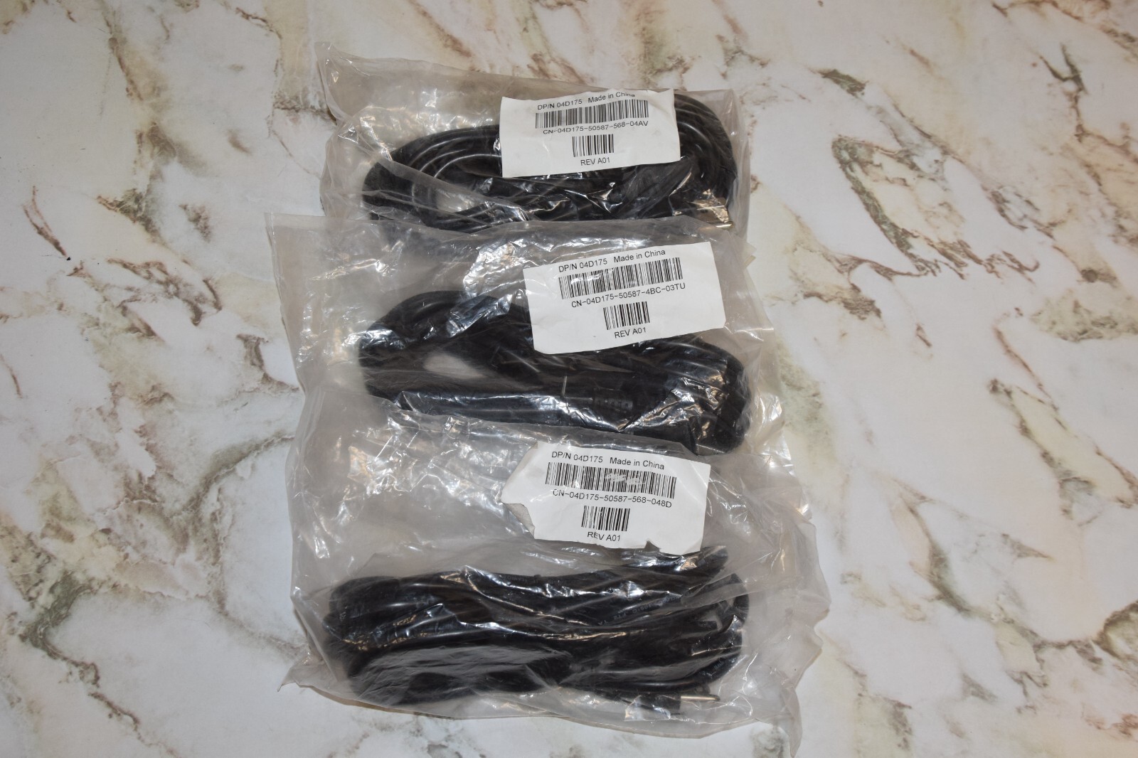 Lot of 3 New Dell 4D175 Volex Y Split AC Power Cord Nema 5-15P to Dual ...