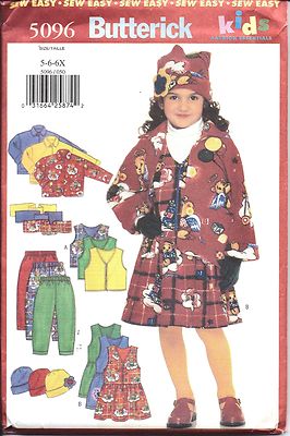 5096 UNCUT Vintage Butterick Sewing Pattern Girls Jacket Vest Jumper ...